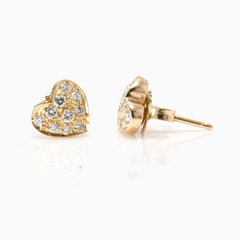 Heart-shaped Studs - Mindham Fine Jewellery Ltd.