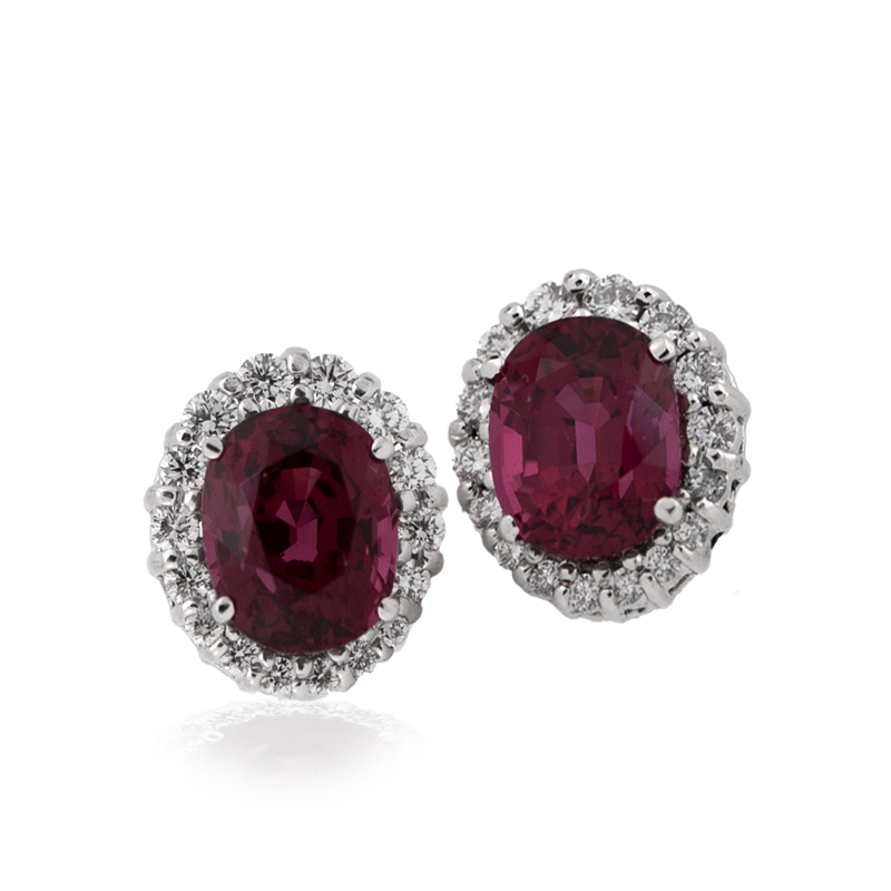 Red Spinel & Diamond Earrings - Mindham Fine Jewellery Ltd.